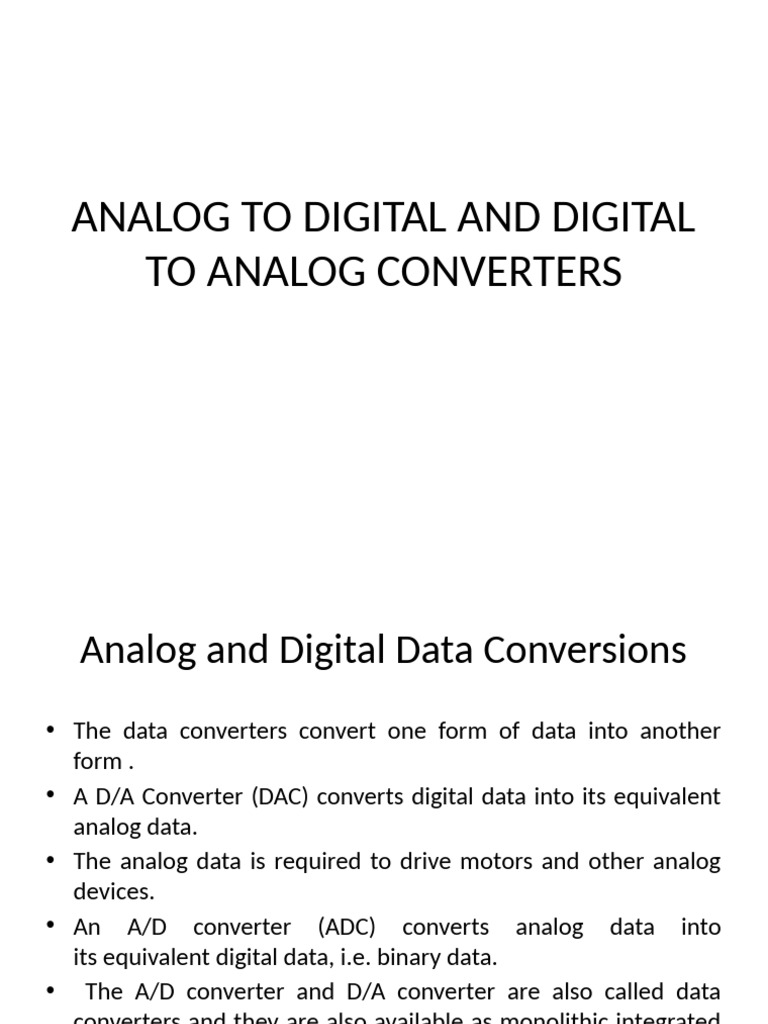 Analog and Digital Data Converters Guide | PDF