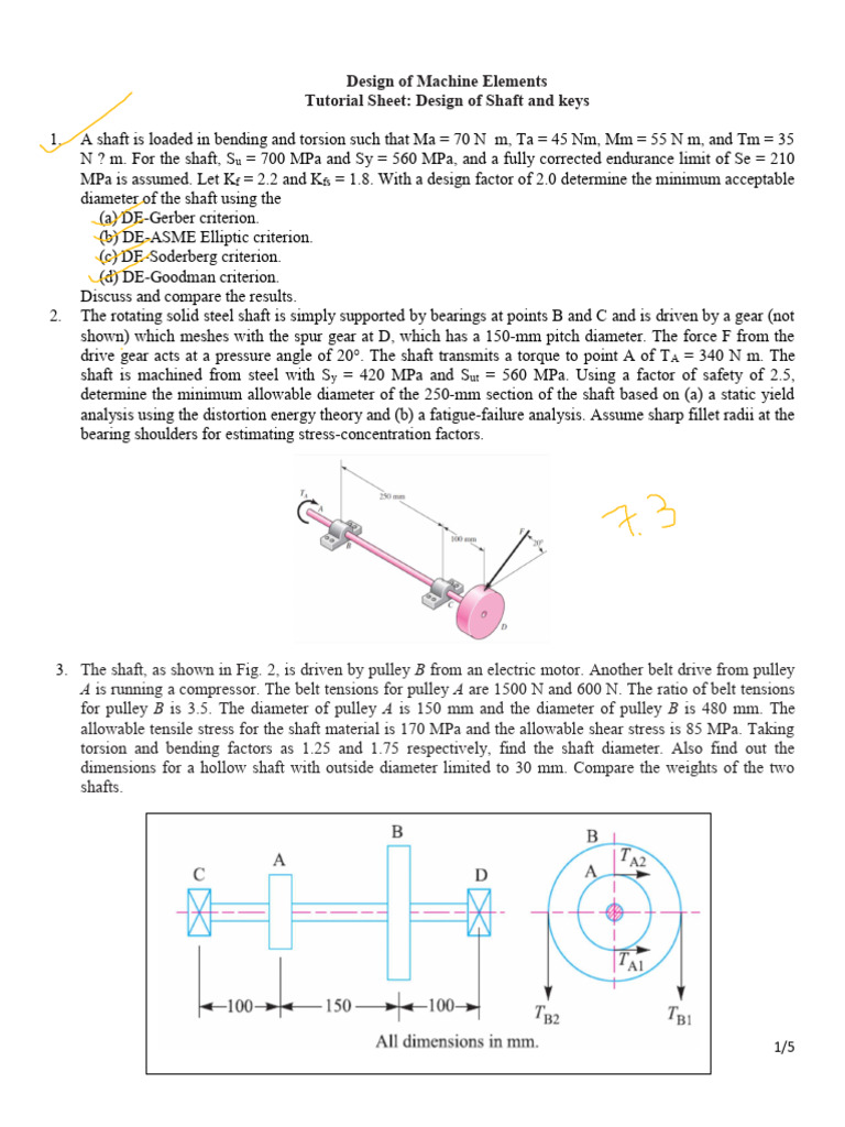 Shaft and Key Design Tutorial Guide | PDF | Strength Of Materials ...