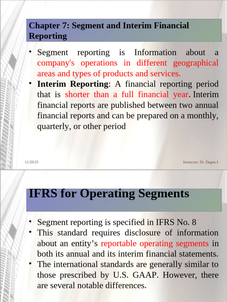 Segment and Interim Financial Reporting | PDF | International Financial ...