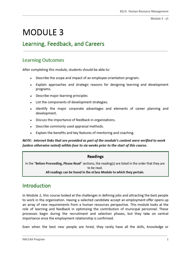 EXLGP 8213 Module 3 | PDF | Mentorship | Performance Appraisal