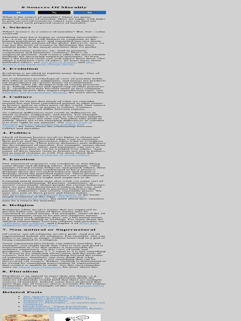 8 Sources of Morality Explained | PDF | Morality | Supernatural
