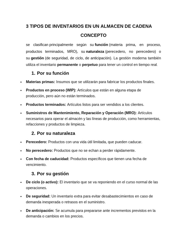 Tipos de Inventario Mapa Conceptual y ABC | PDF | Economias