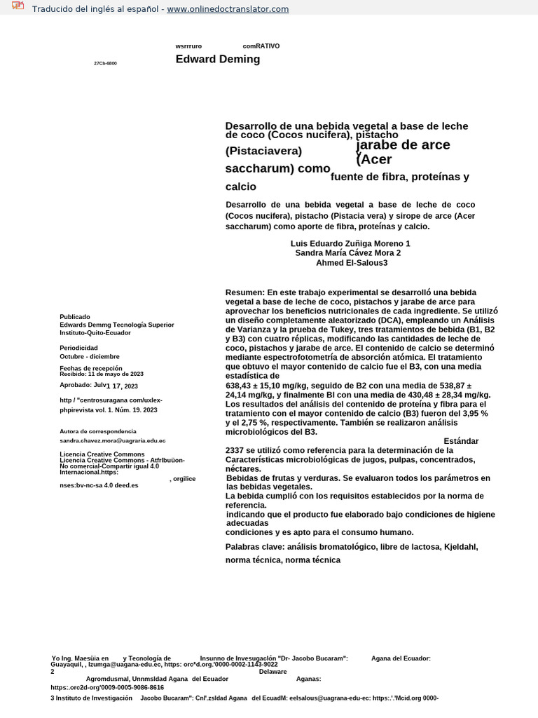 Jarabe de Arce (Acer: Edward Deming | PDF | Leche | Calcio