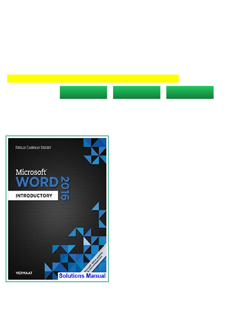 Shelly Cashman Series Microsoft Office 365 and Word 2016 Introductory ...