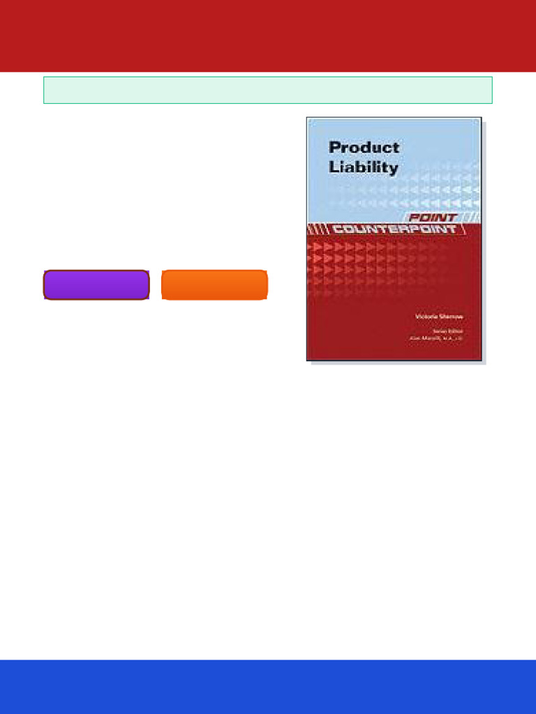 Product Liability Point Counterpoint 1st Edition Victoria Sherrow ...