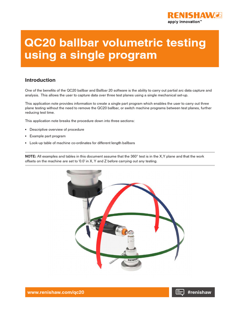 Volumetric Ballbar Testing Using A Single Program | PDF | Computing