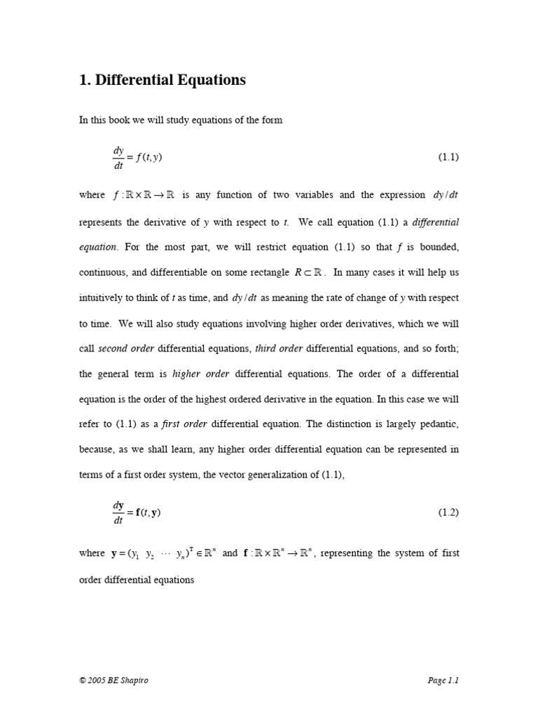1.differential Equations | PDF | Function (Mathematics) | Derivative