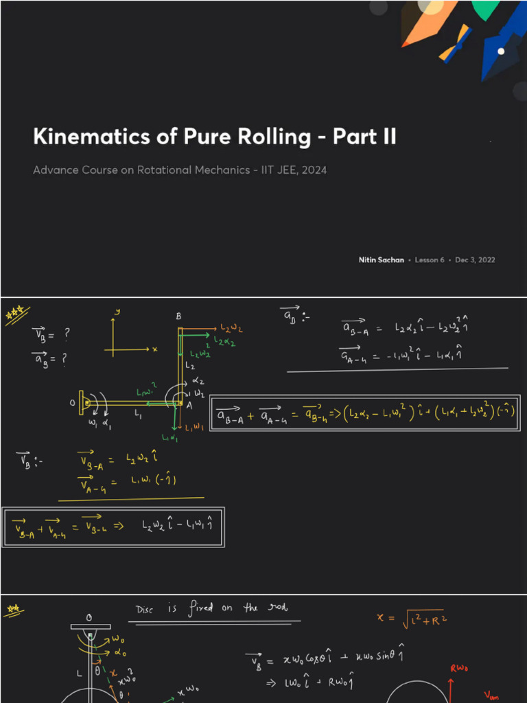 Kinematics of Pure Rolling Part II With Anno | PDF