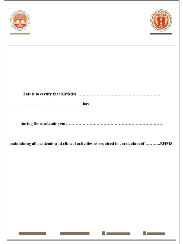 BHMC Log Book Certification Template | PDF