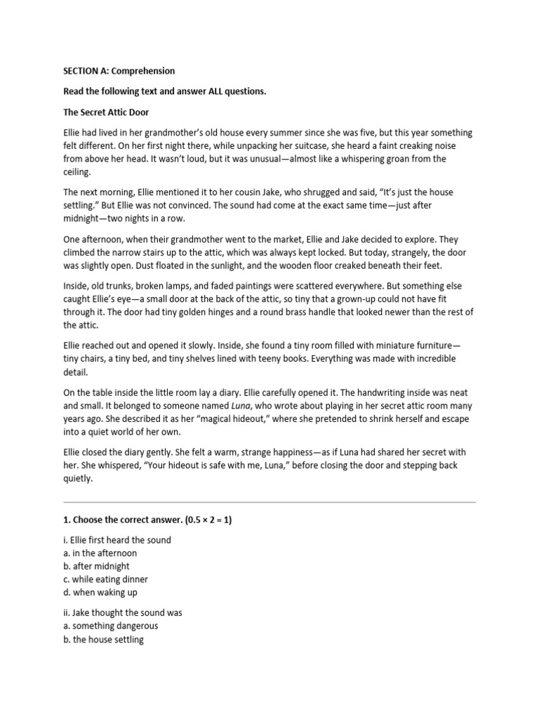 Comprehension | PDF | Adverb | Verb