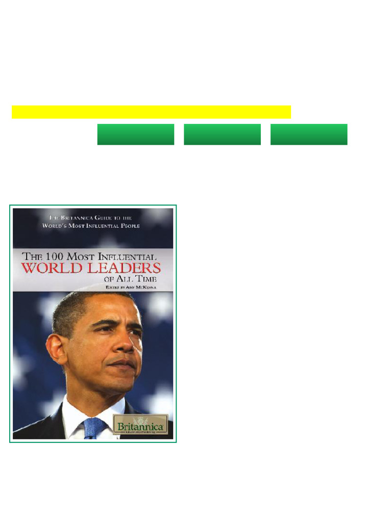 The 100 Most Influential World Leaders of All Time 1st Edition Mckenna ...