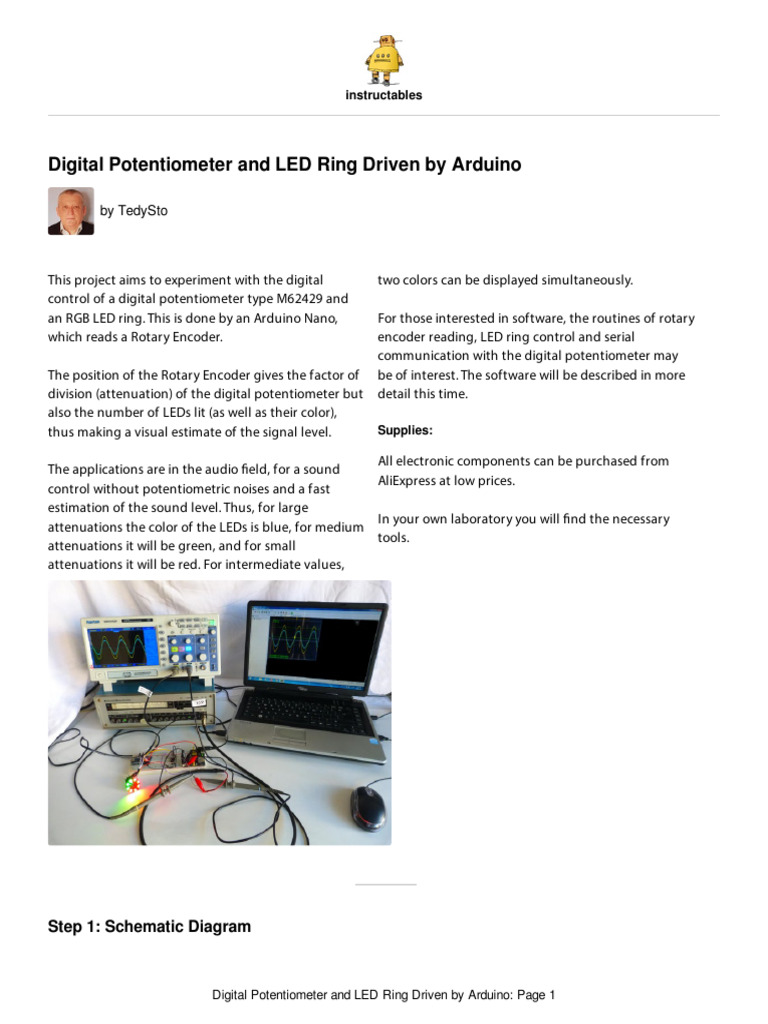 Digital Potentiometer and LED Ring Driven by Ardui | PDF | Power Supply ...