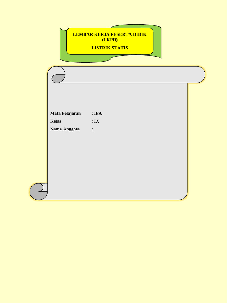 Listrik Statis: LKPD Kelas IX IPA | PDF
