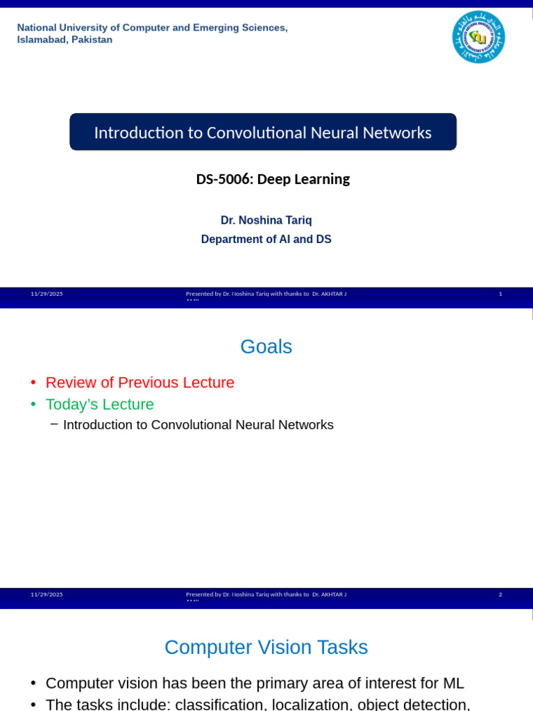 Lecture # 4-2 Introduction To Convolutional Neural Networks | PDF ...
