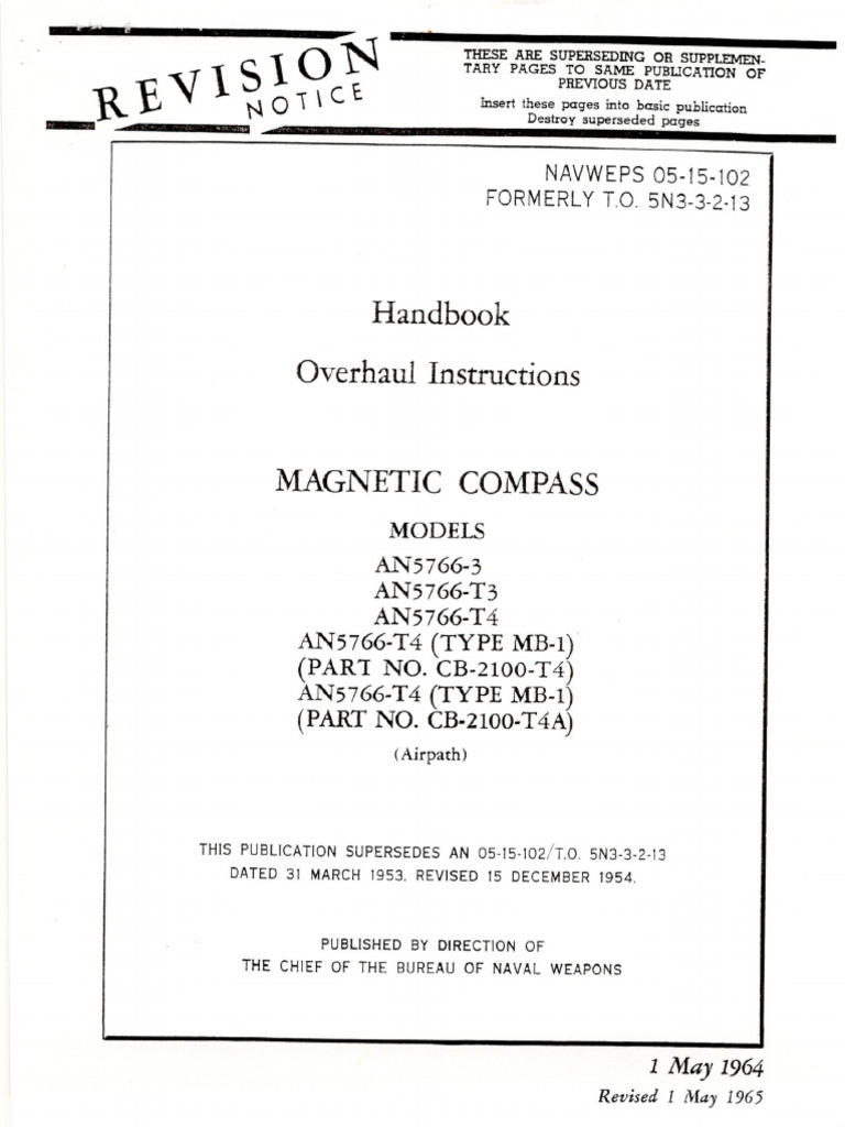 Magnetic Compass Overhaul Handbook | PDF