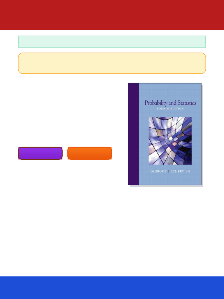 Probability and Statistics (4th Edition) Morris H. Degroot Ebook Long Form Chapters | PDF ...