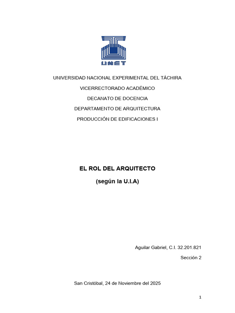 Rol del arquitecto según la UIA | PDF | Arquitecto | Sustentabilidad