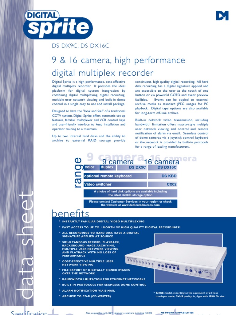 Digital Sprite DX16C-40GB Specifications Brochure (En) | Computer Data ...