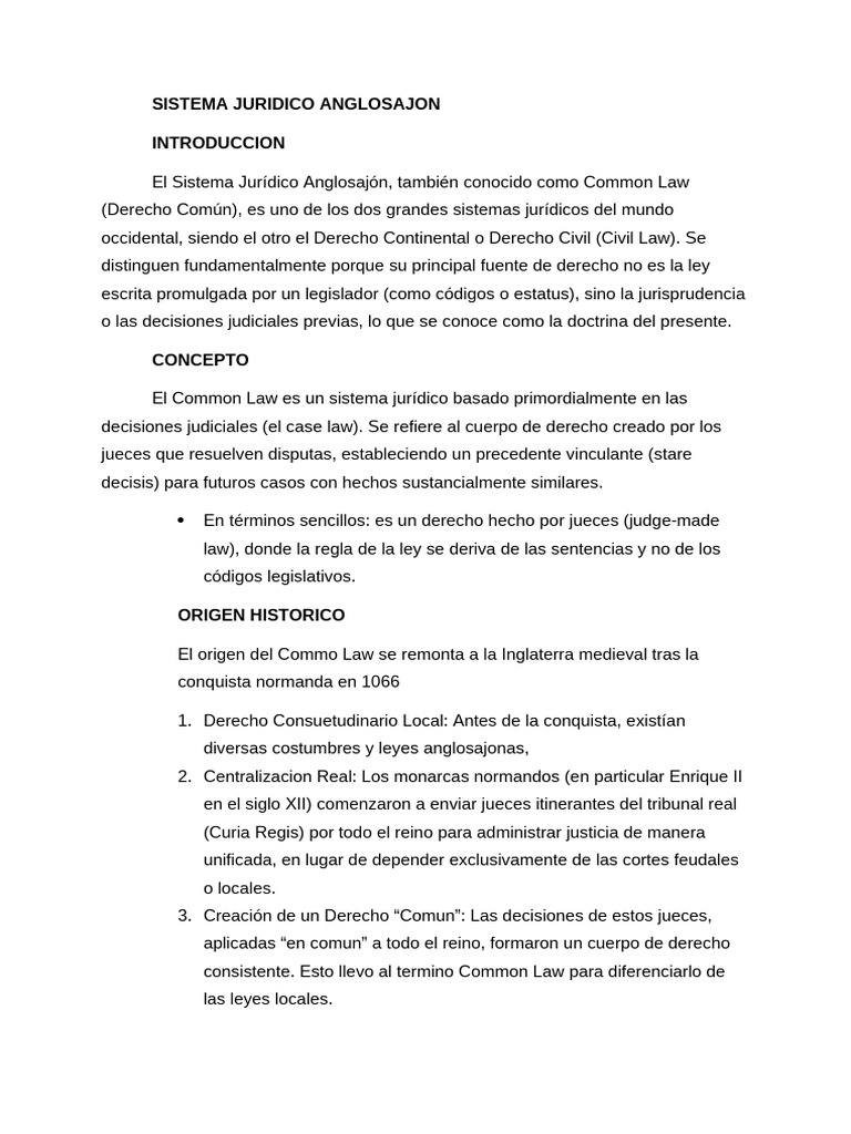 Sistema Juridico Anglosajon | PDF | Ley común | Juez