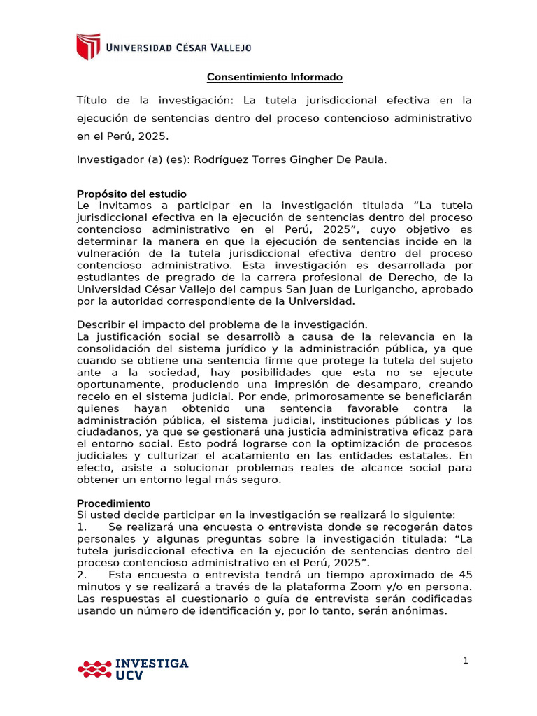 Consentimiento Informado (2) BUENO | PDF | Metodología de encuesta | Administración Pública