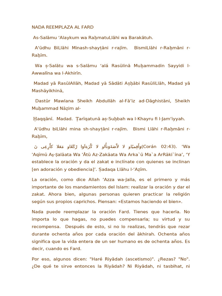 Nada Reemplaza Al Fard | PDF | Ramadán | Oración