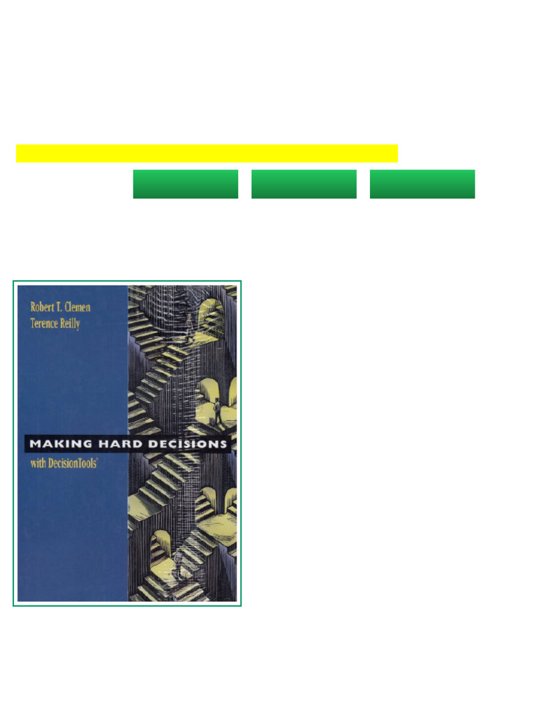 Making Hard Decisions With Decision Tools Suite Update Edition Robert T ...