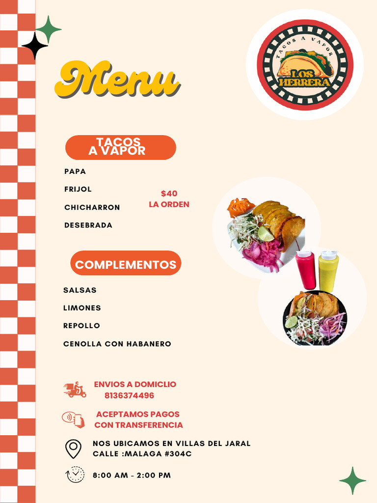 Beige Orange Retro Taco Menu.pdf | PDF