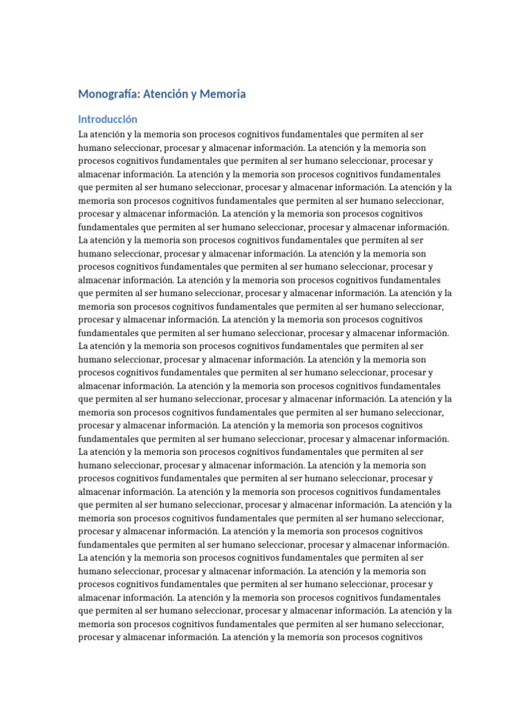 Atención y Memoria: Procesos Cognitivos | PDF | Sistema nervioso | Cerebro