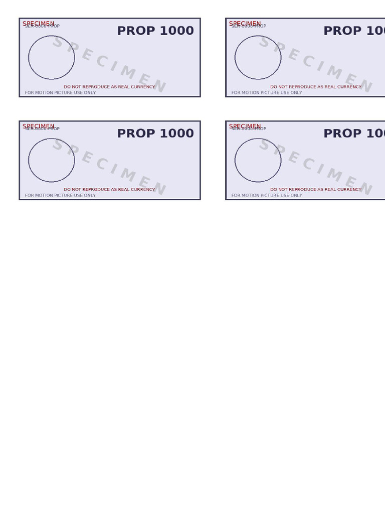 Prop Money Template | PDF