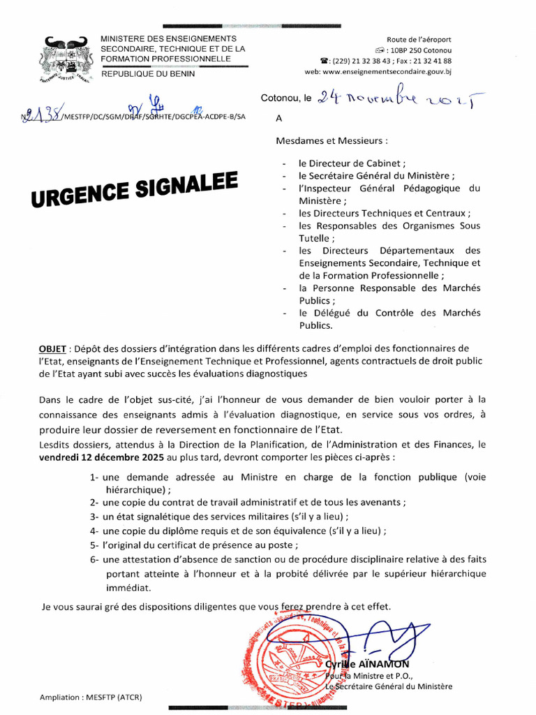 Dossier de Reversement en Fe à l'Etfp 20251124_lettre Dc Sgm Igpm Dtc ...