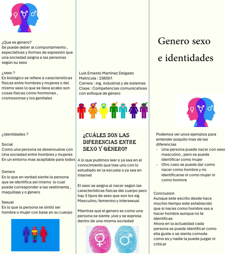 triptico tarea a7 | PDF | Sexo | Mujer