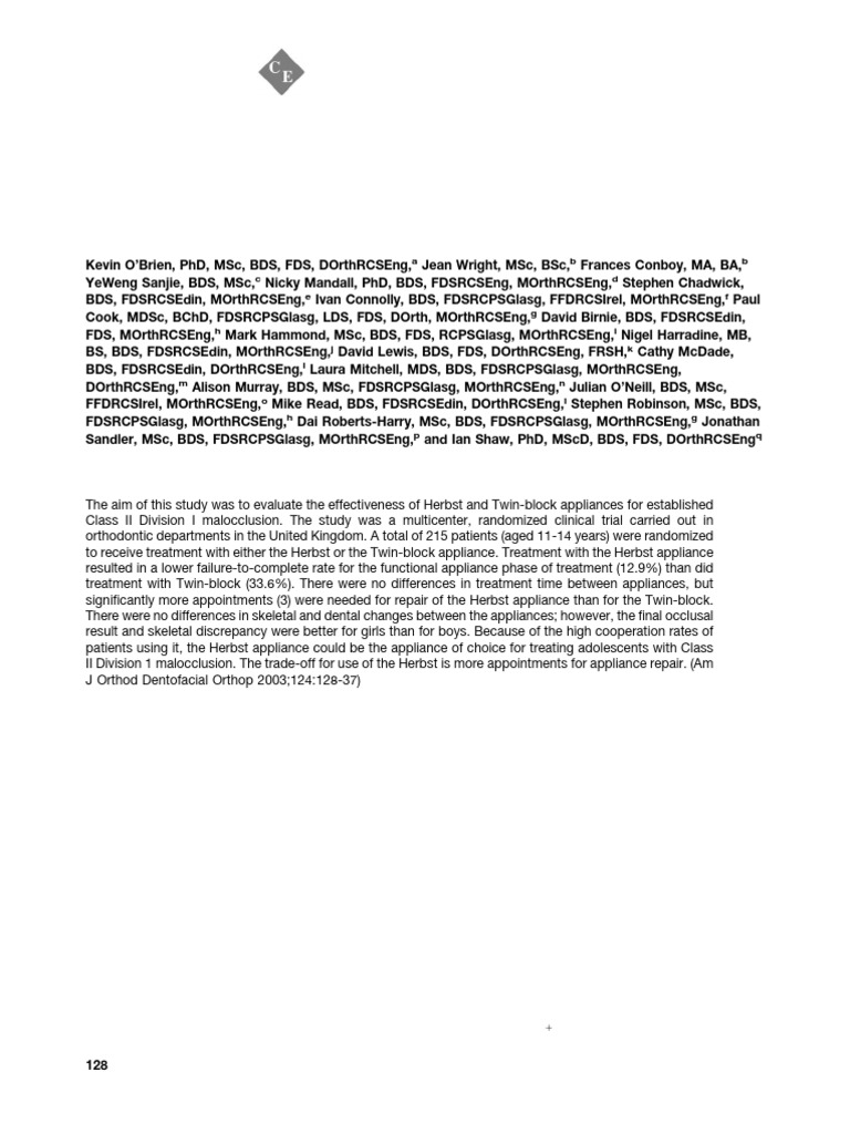 Herbst vs Twin-block for Class II Treatment | PDF | Orthodontics ...