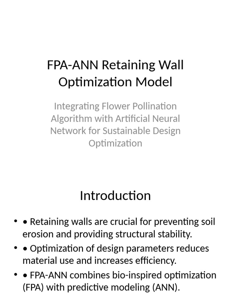 FPA ANN Retaining WLL Optimization Model | PDF | Mathematical ...