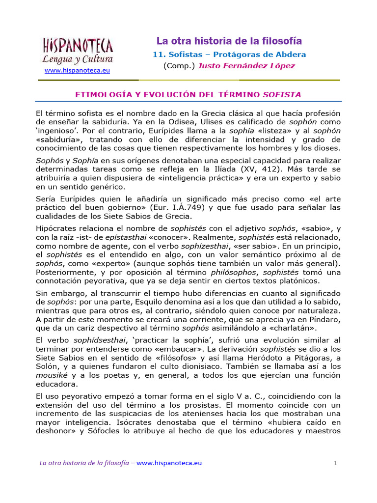 Evolución del Sofista en Grecia | PDF