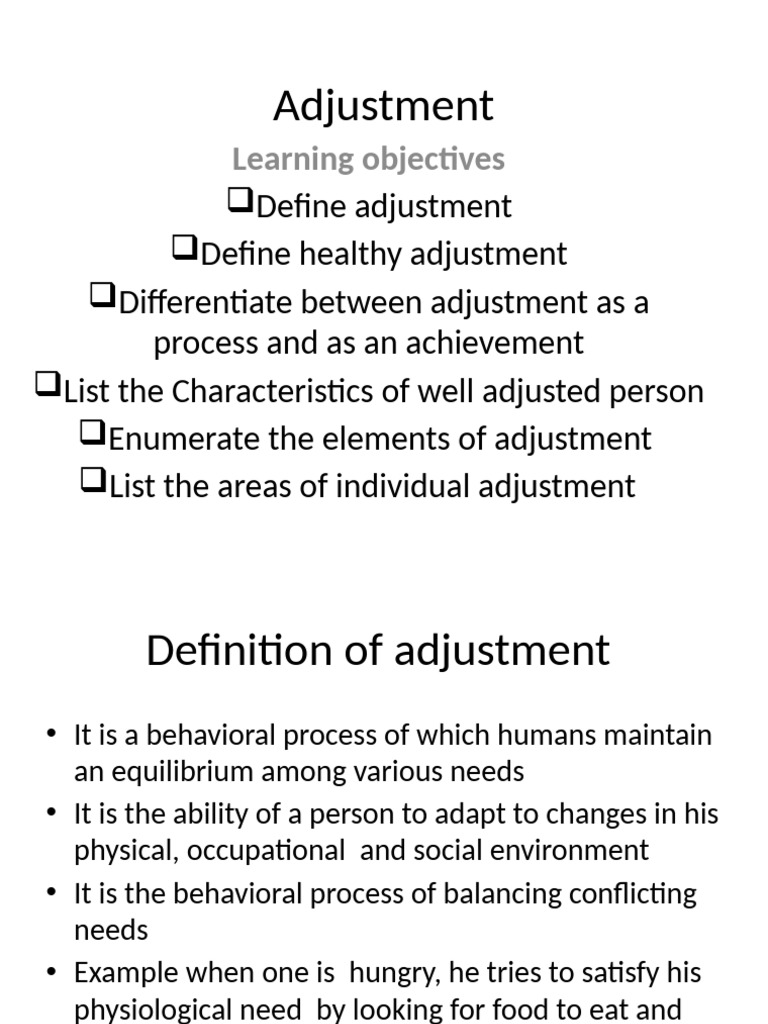 Understanding Human Adjustment Processes | PDF | Behavior | Psychology
