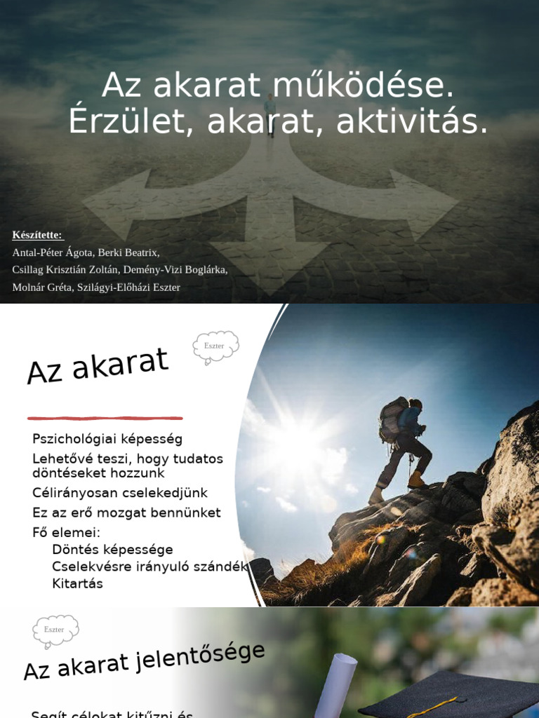Az Akarat Működése. Érzület Akarat Aktivitás | PDF