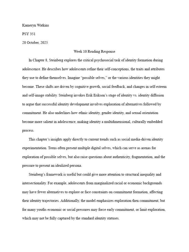Week 10 Reading Response | PDF