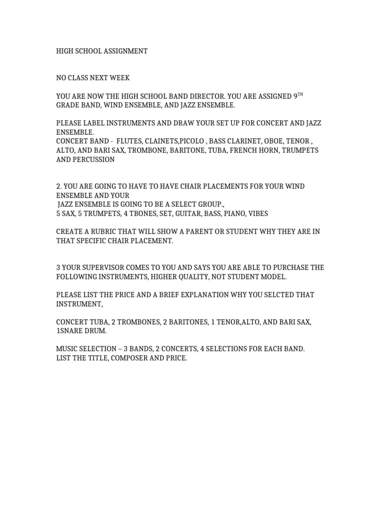 High School Assignment | PDF