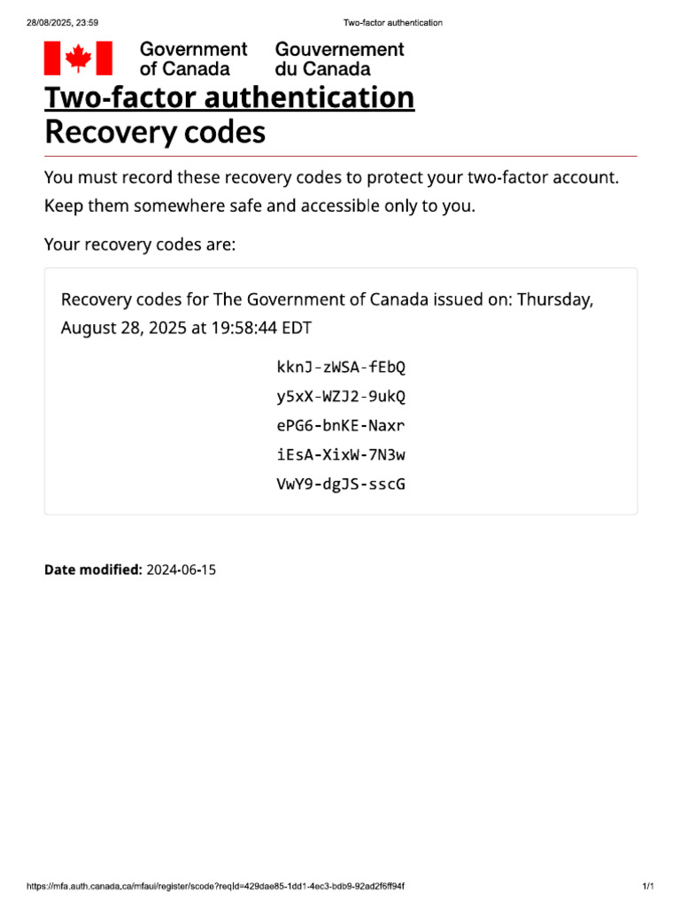 GCKey Recovery Codes | PDF