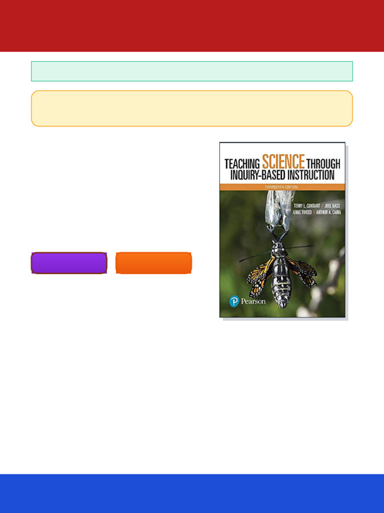 Teaching Science Through Inquiry-Based Instruction 13th Edition Terry Contant 2025 full ebook ...