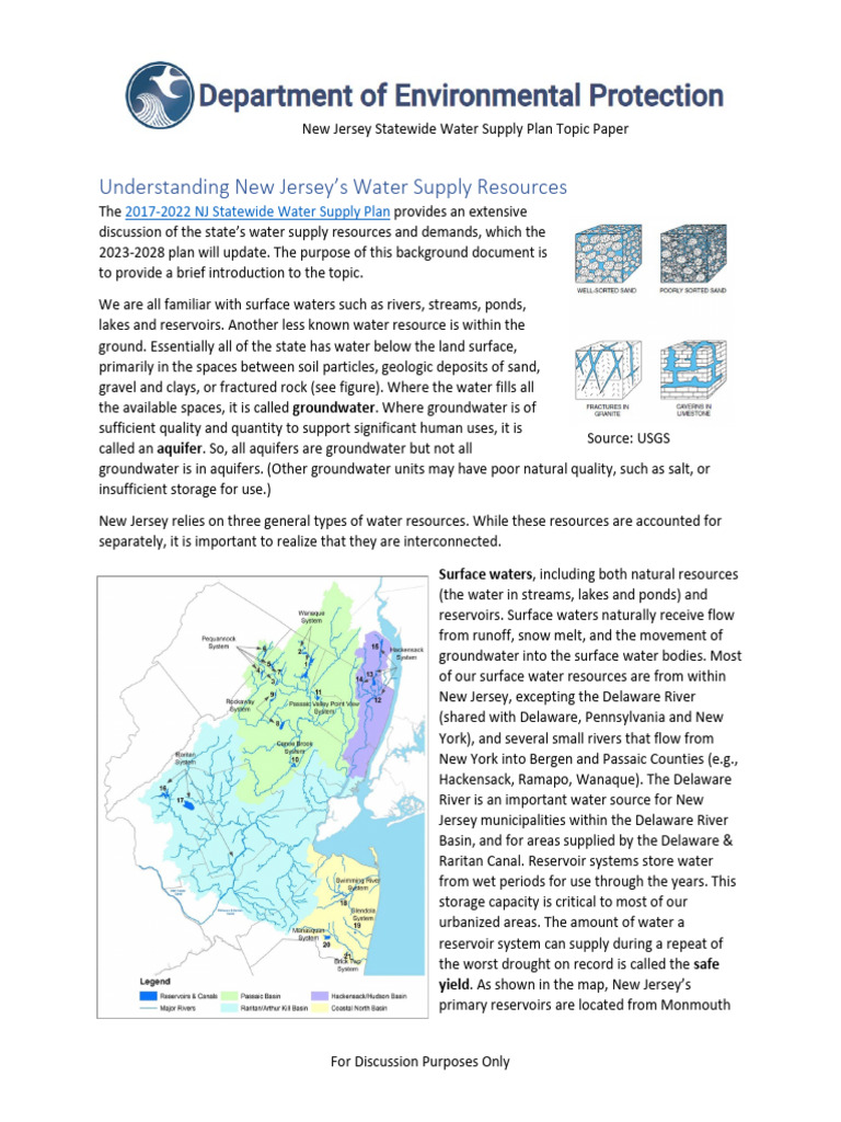 Understanding Njs Water Supply Resources Topic Paper 1 | PDF | Aquifer ...