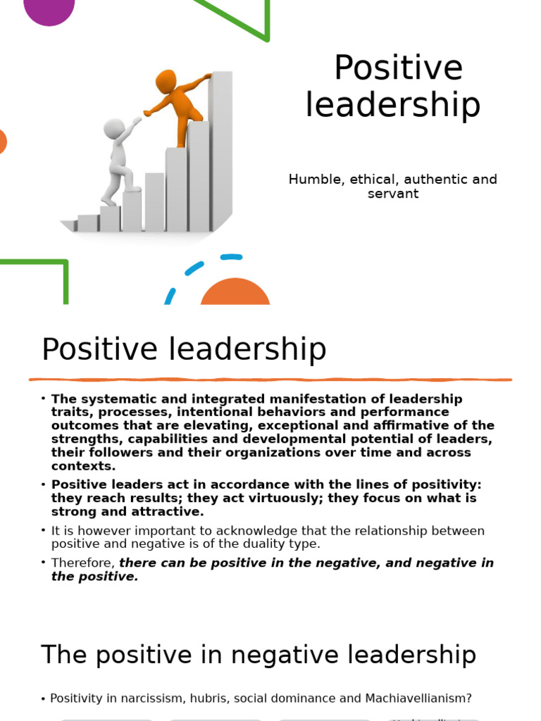 Positive Leadership: Traits and Impact | PDF | Leadership | Servant ...