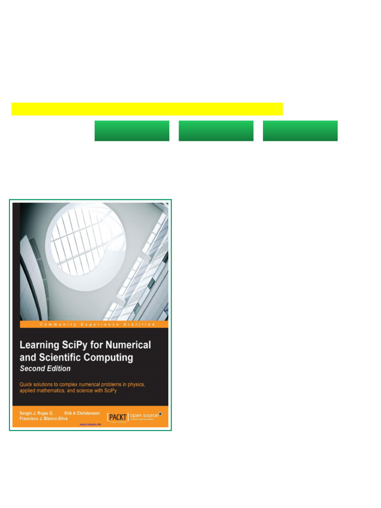 Learning SciPy For Numerical and Scientific Computing Second Edition ...