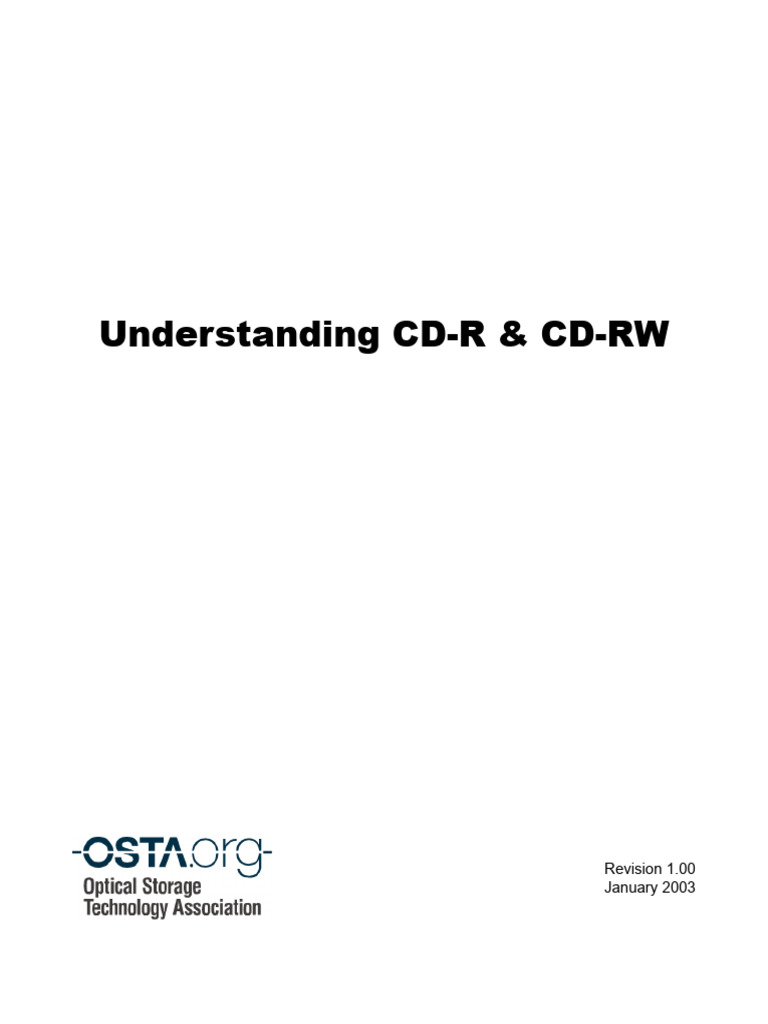 CD-R & CD-RW Technology Overview | PDF | Compact Disc | Cd Rom