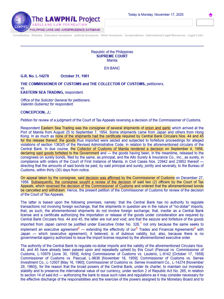 Customs Forfeiture Case Review Philippines | PDF | Treaty | Ratification