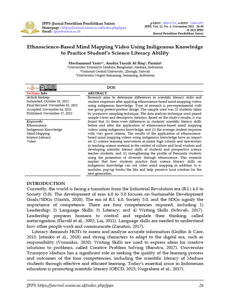 Ethnoscience-Based Mind Mapping Video Using Indige | PDF | Science ...