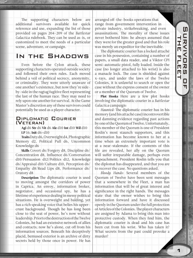 BSG RPG Survivors 3 3 | PDF | Battlestar Galactica