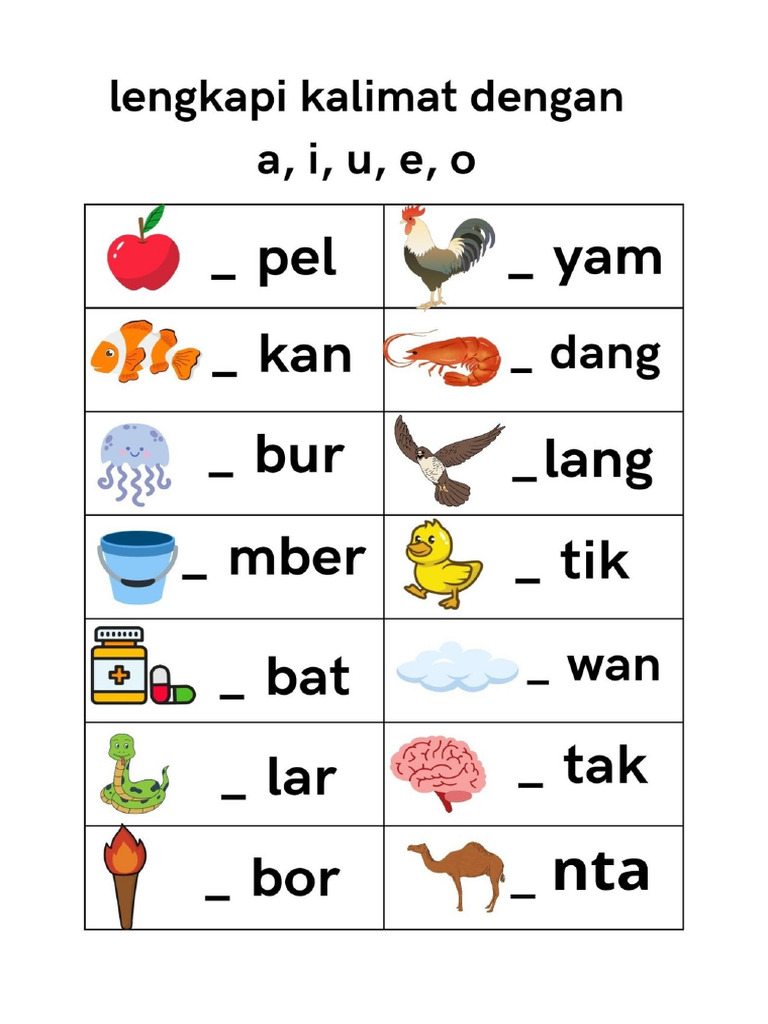 Latihan Huruf Vokal | PDF
