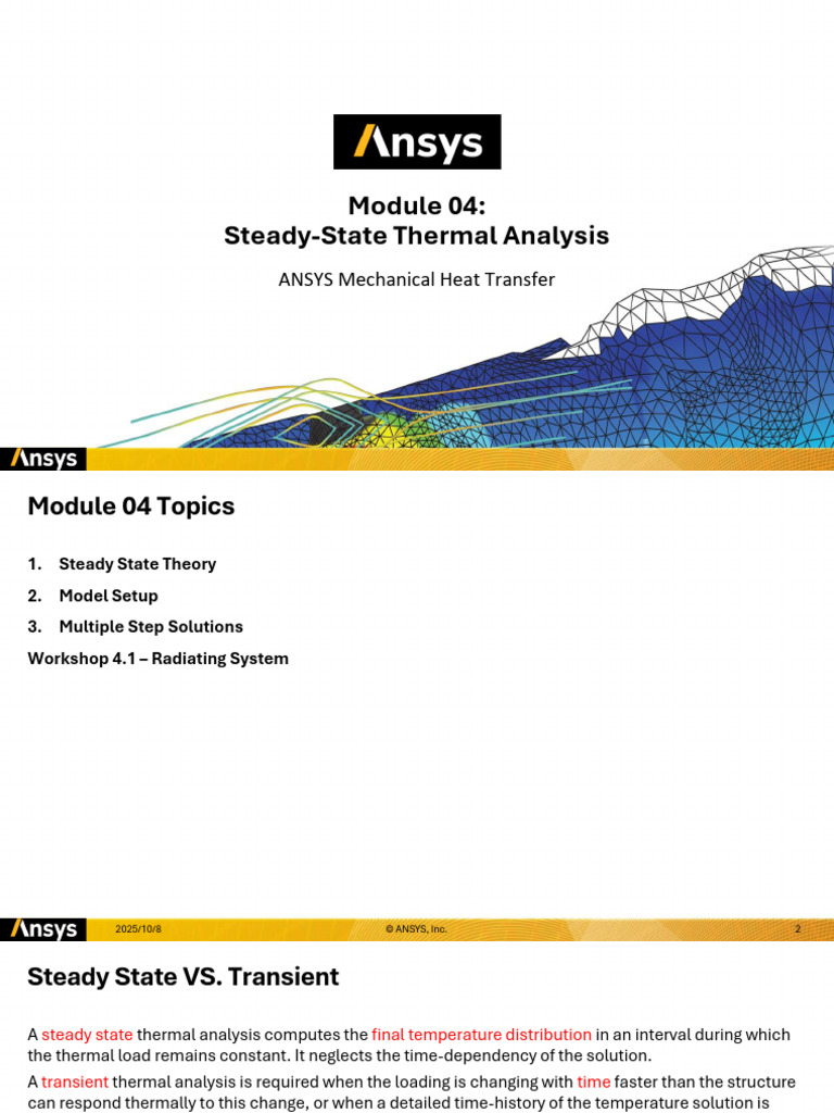 Steady-State Thermal Analysis in ANSYS | PDF | Heat | Heat Transfer