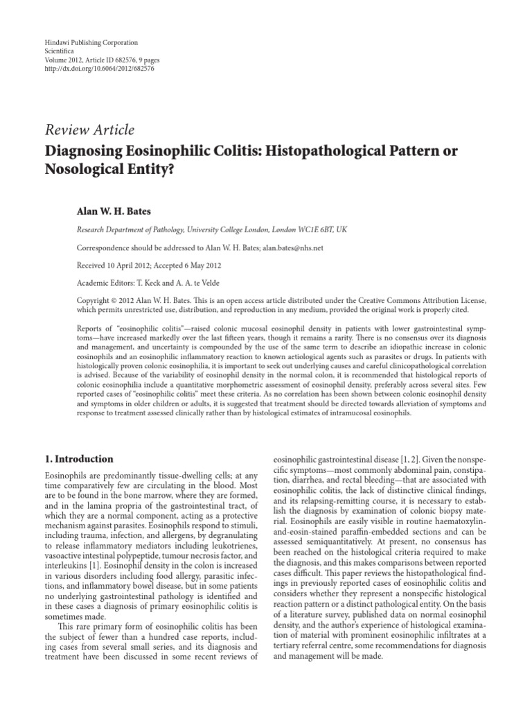 Eosinophilic Colitis: Diagnosis and Patterns | PDF | Allergy ...